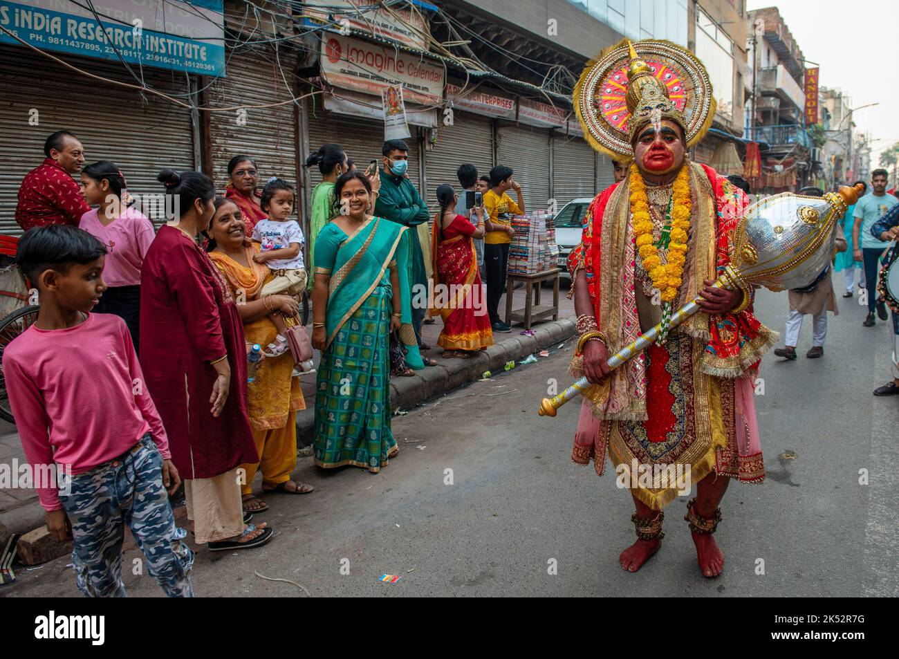 Artist dressed as Hanuman (Hindu god ) seen during a religious ...