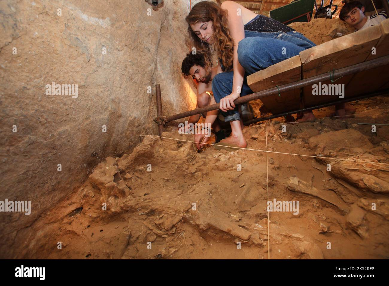 France, Pyrenees Orientales, Tautavel, July 27, 2015, two young French ...