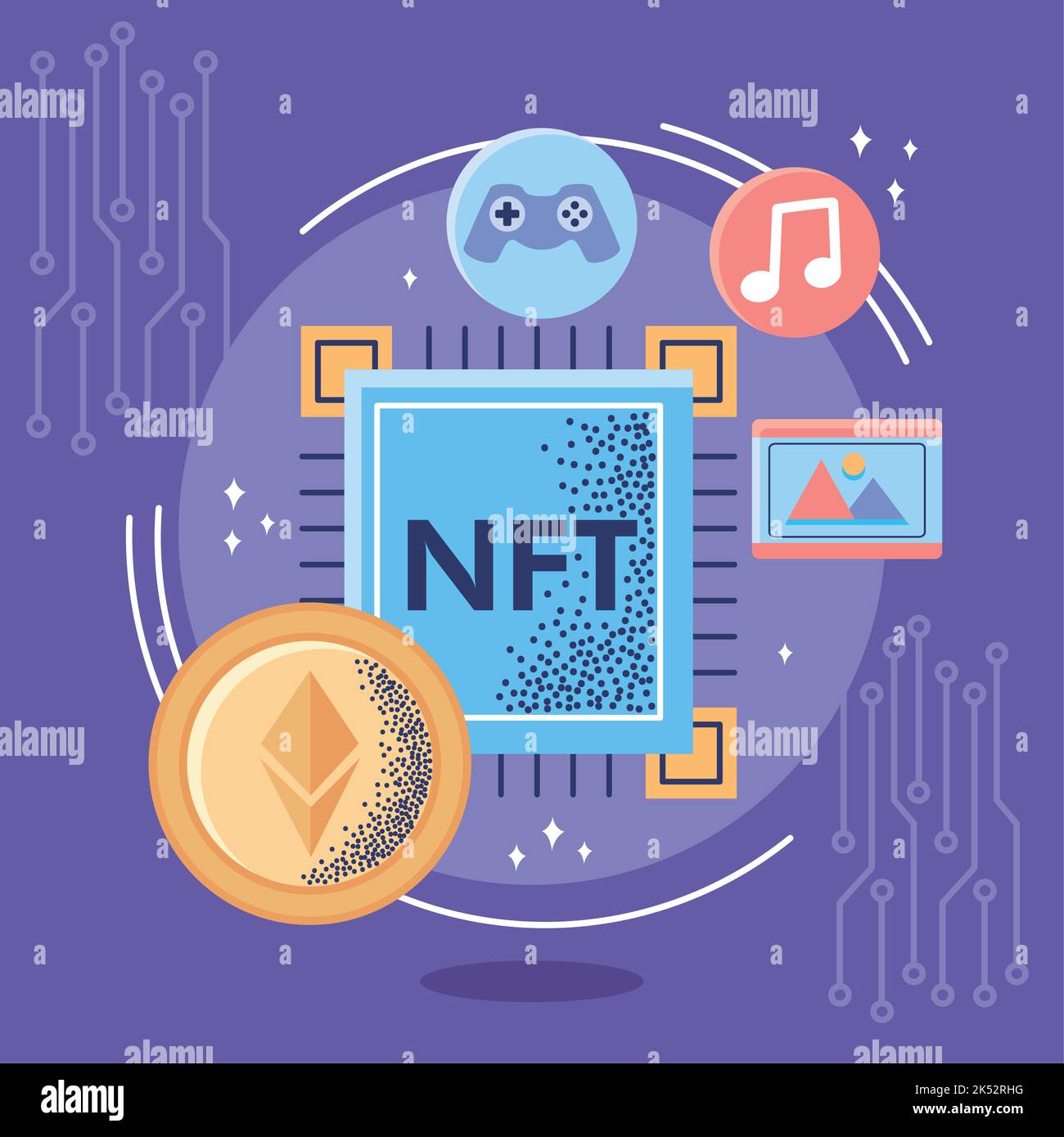 nft digital tech set icons Stock Vector Image & Art - Alamy