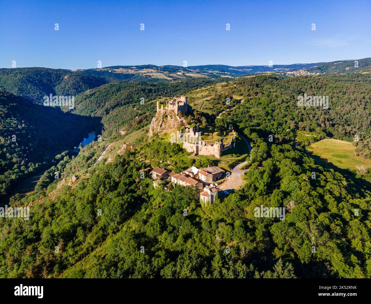 France, Loire, Sail sous Couzan, Chateau de Couzan, medieval fortress ...
