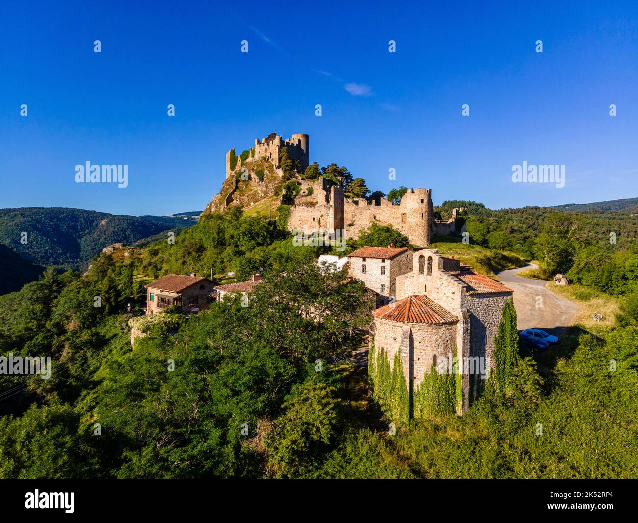 France, Loire, Sail sous Couzan, Chateau de Couzan, medieval fortress ...