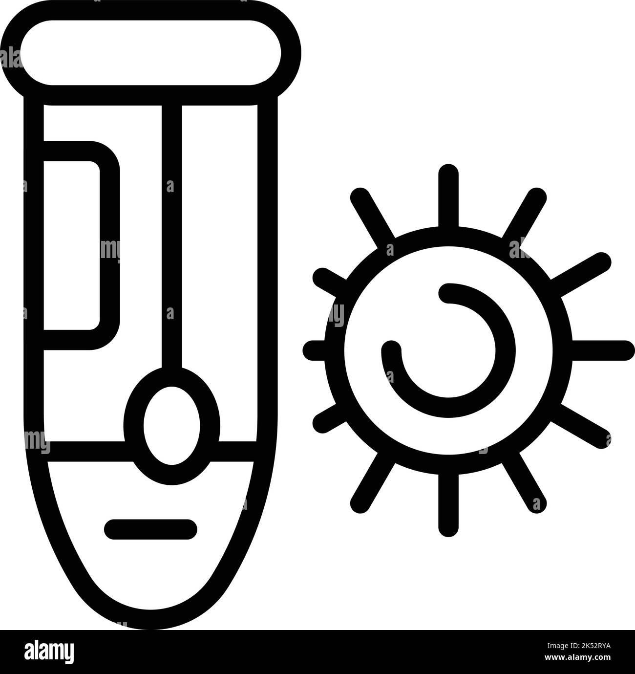 Test tube virus icon outline vector. Pcr health. Lab result Stock ...