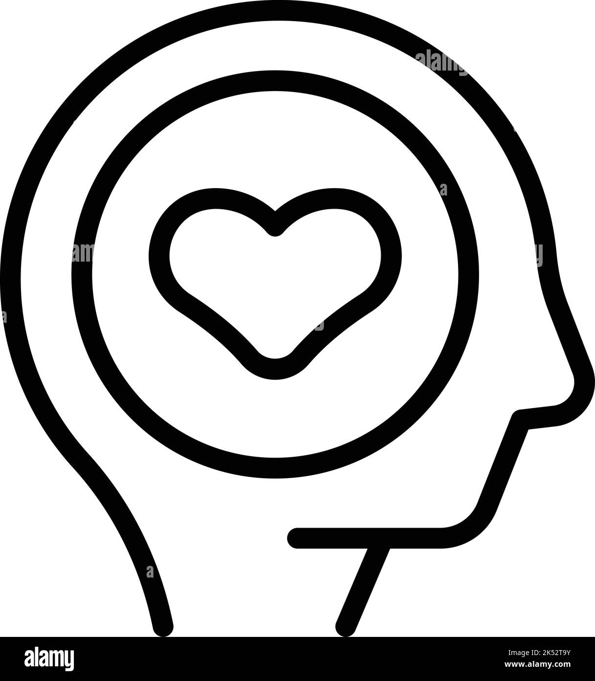 Love mind icon outline vector. Person friendship. Social team Stock ...