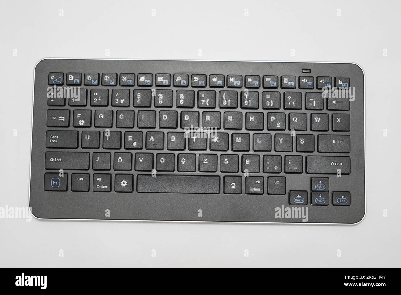 Computer keyboard, Home office with portable modern technology, F ...