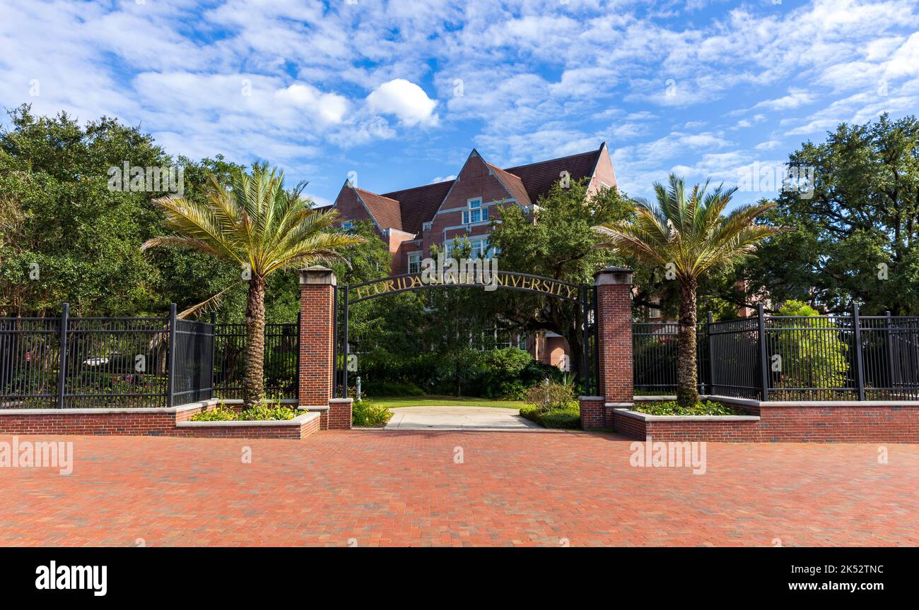 Tallahassee, FL - September 30, 2022: Florida State University entrance ...