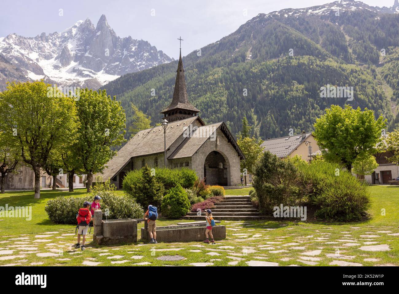 France, Haute Savoie, Chamonix Mont Blanc, Mont Blanc massif, Chapel of ...