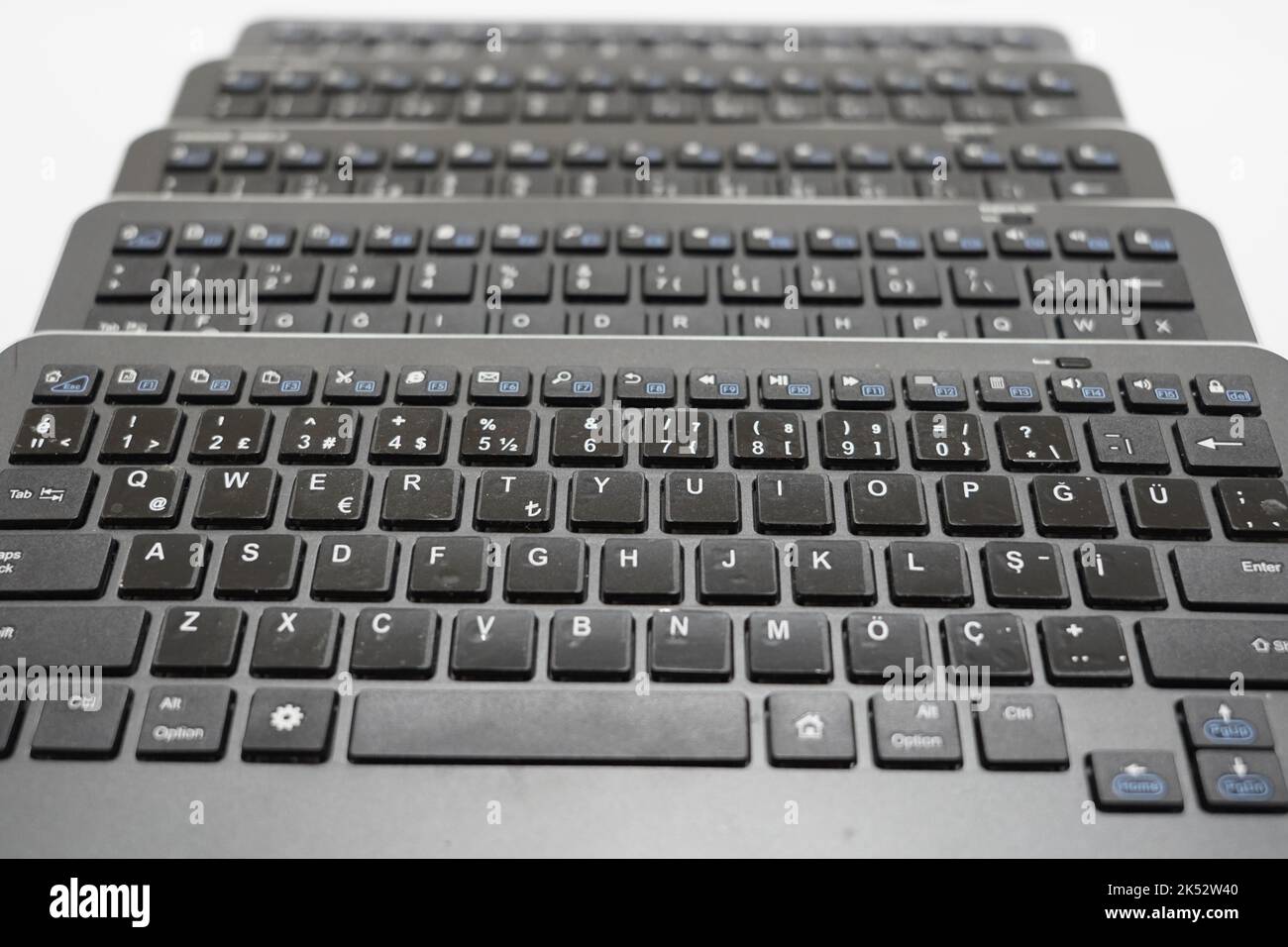 Computer keyboard, Home office with portable modern technology, F ...