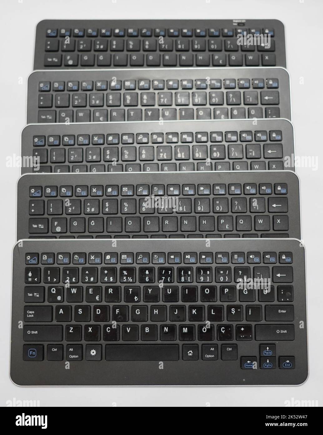 Computer keyboard, Home office with portable modern technology, F ...