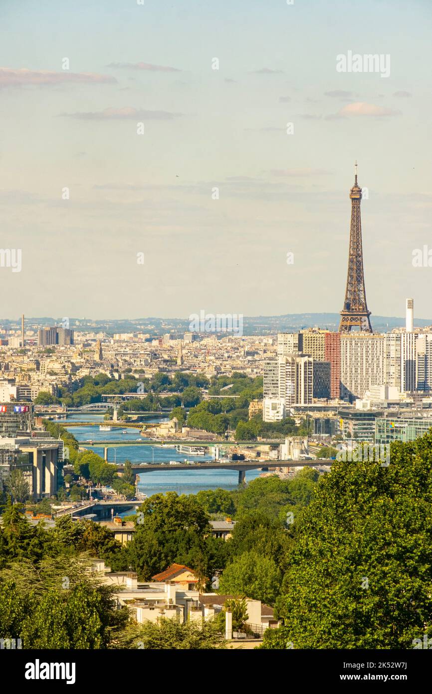 France, Paris, general view of Paris with the Eiffel Tower from the ...