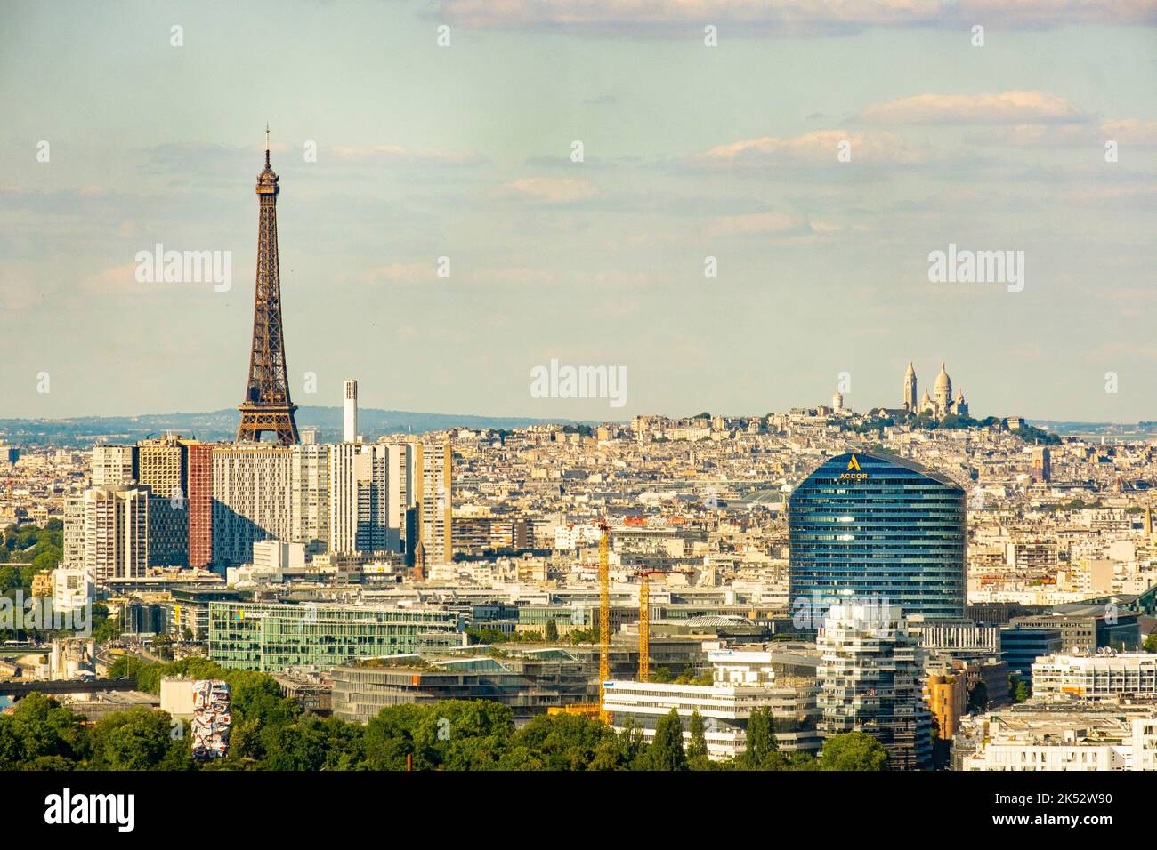France, Paris, general view of Paris with the Eiffel Tower from the ...