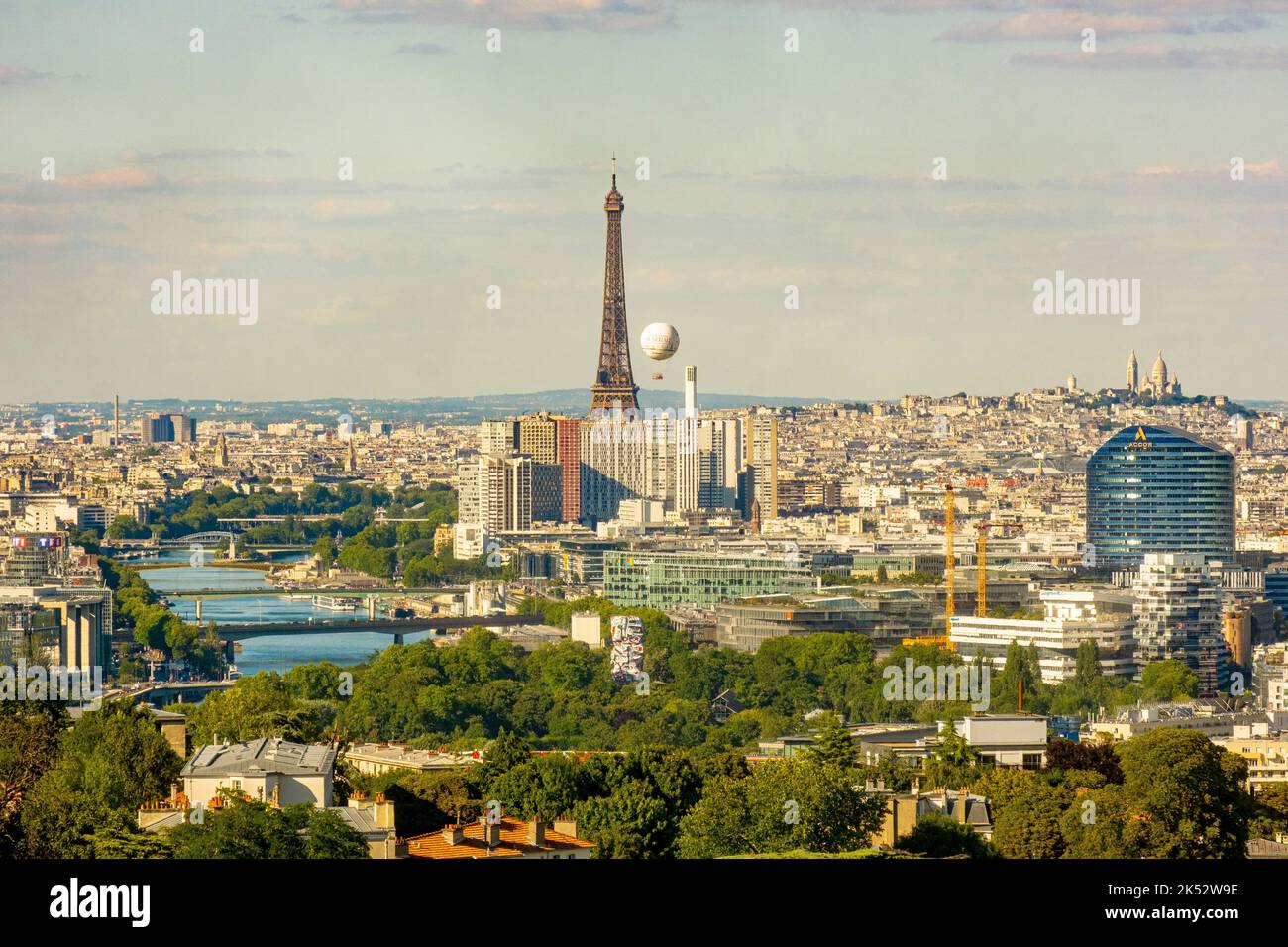 France, Paris, general view of Paris with the Eiffel Tower from the ...