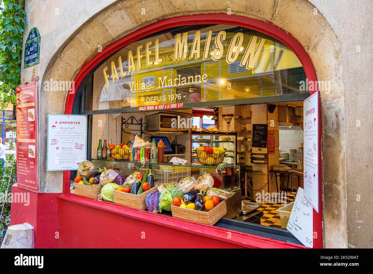France, Paris, Marais district, rue des Rosiers Stock Photo - Alamy