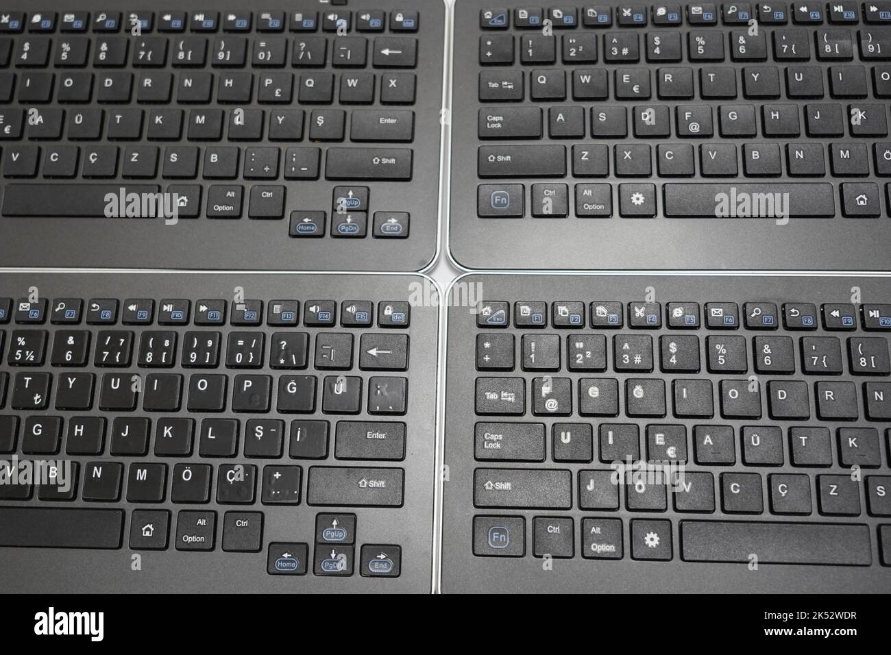 Computer keyboard, Home office with portable modern technology, F ...