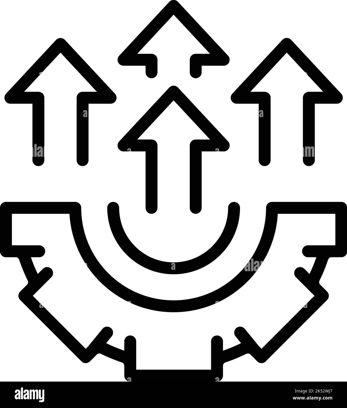 Gear update icon outline vector. Self work. Contact hope Stock Vector ...