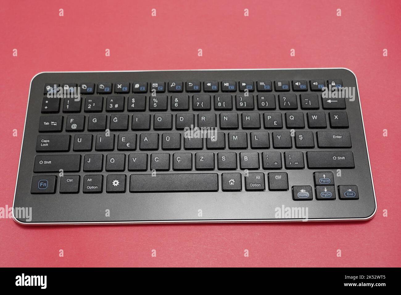 Computer keyboard, Home office with portable modern technology, F ...