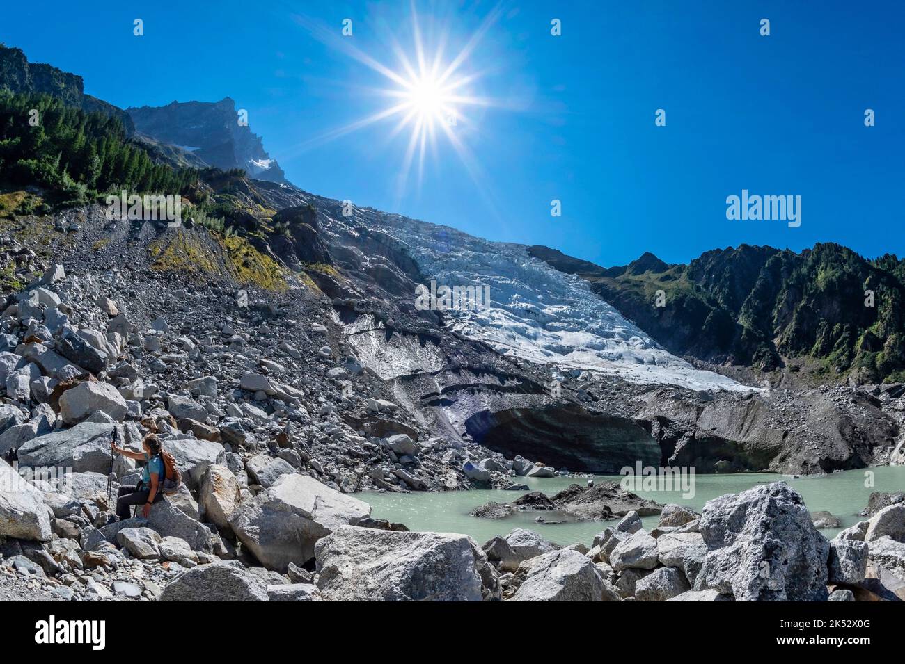 France, Haute Savoie, Mont Blanc massif, Chamonix, a new lake was born ...