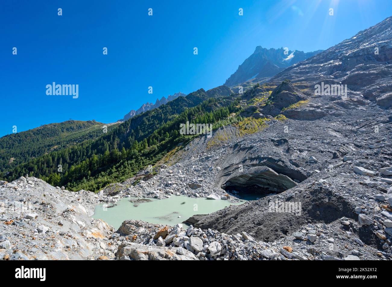 France, Haute Savoie, Mont Blanc massif, Chamonix, a new lake was born ...