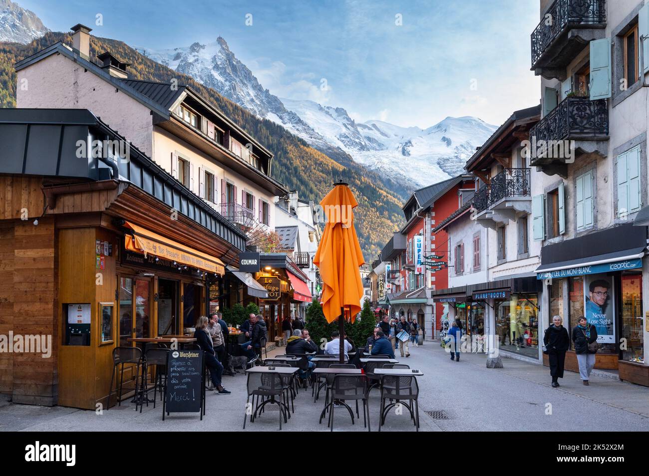France, Haute Savoie; Mont Blanc massif, Chamonix town, the sports ...