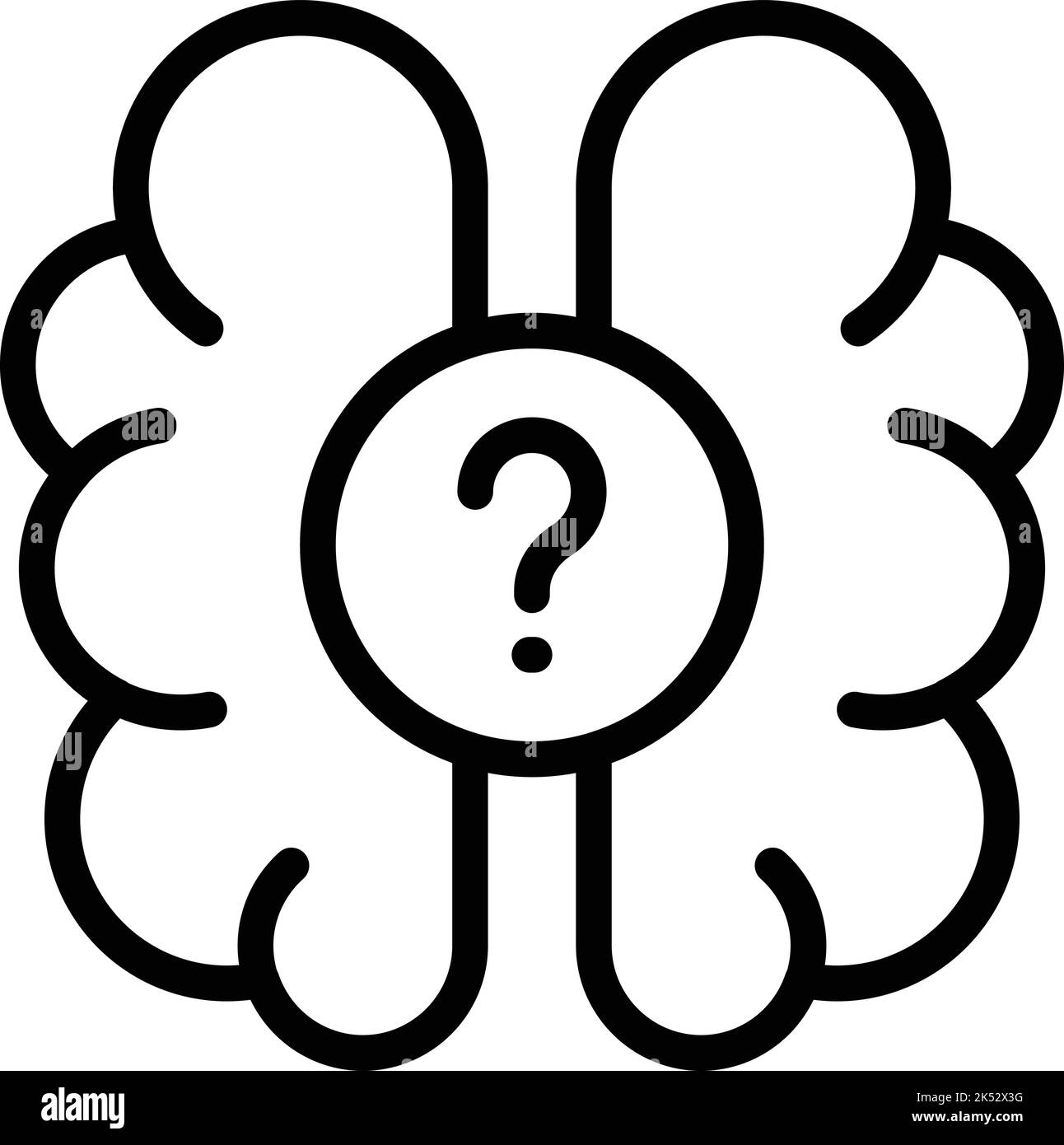Brain quiz icon outline vector. Competition question. Poster ask Stock ...