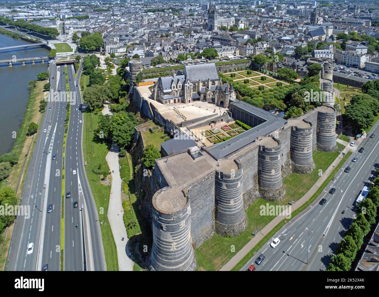 Angers castle aerial view hi-res stock photography and images - Alamy