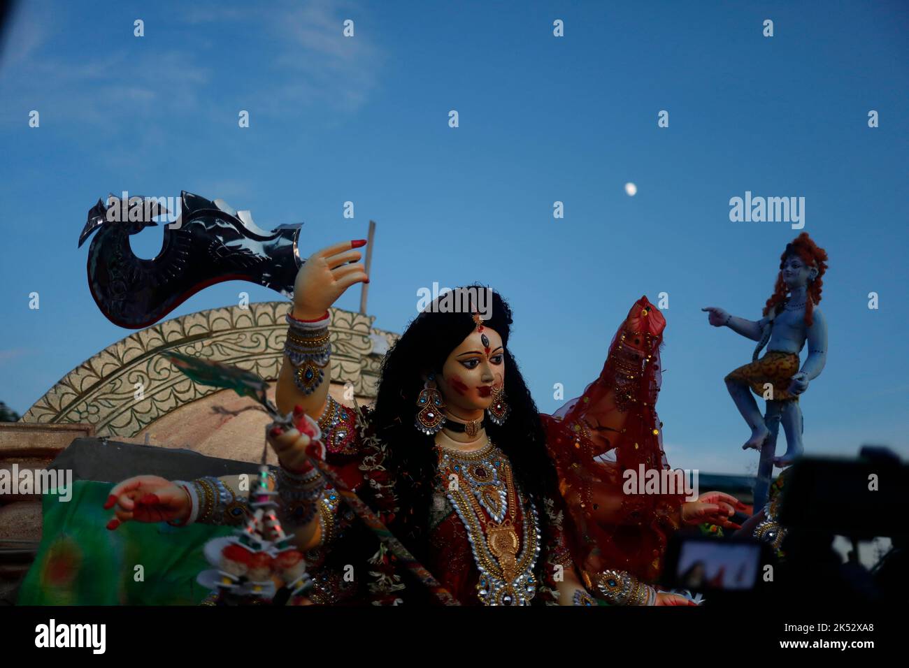 Dhaka, Bangladesh. 5th Oct, 2022. Durga Puja, the biggest festival of Bengali Hindu People ...