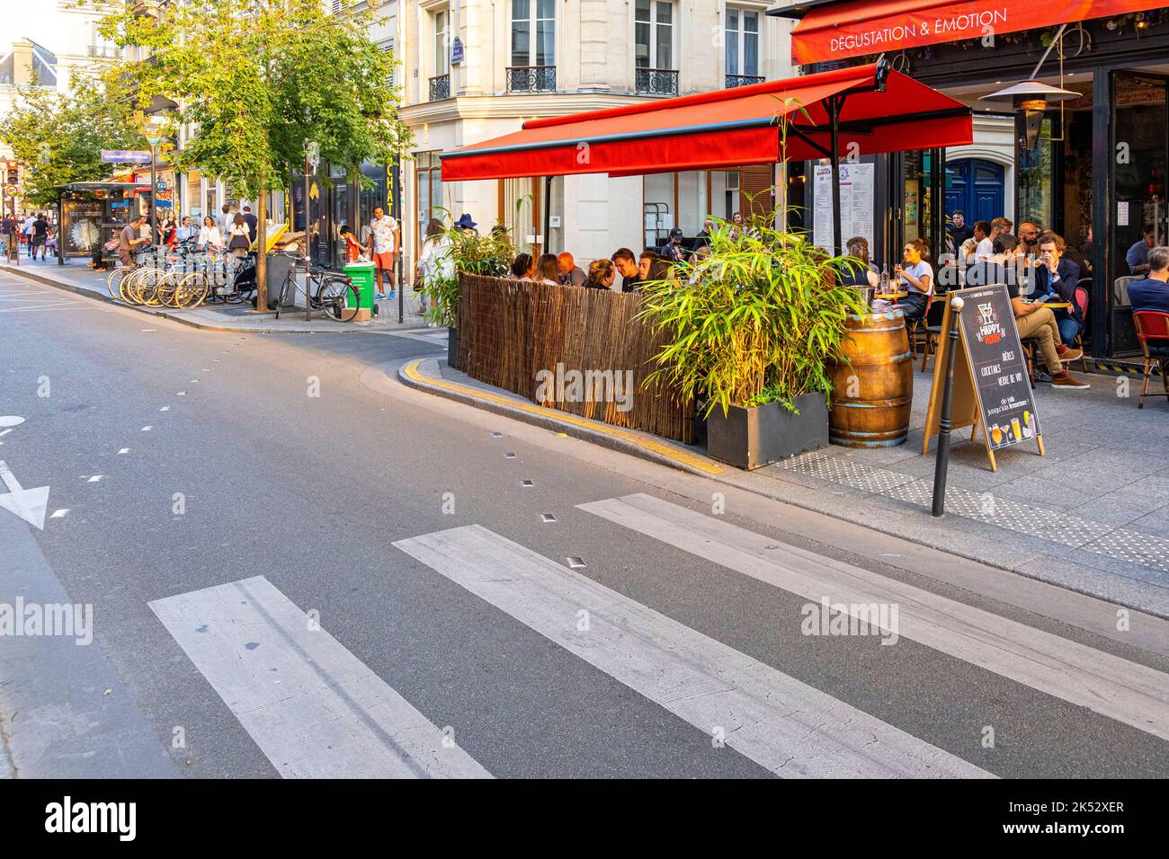 France, Paris, Marais district, rue Rambuteau, markings on the ground ...