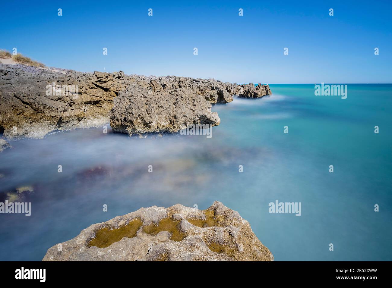 France, Aude, Gruissan, Saint-Pierre-la-Mer, Battery Rock Stock Photo ...