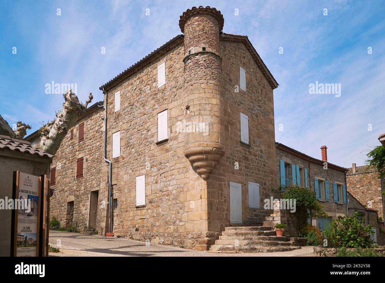France, Ardeche, Doux Valley, Boucieu le Roi, the Bailli house flanked ...