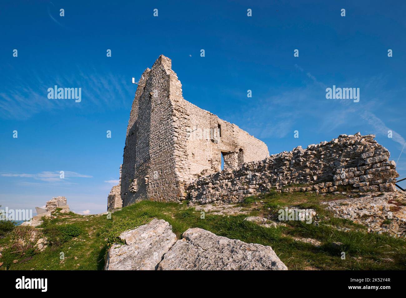 France, Ardeche, Rhone Valley, Saint Peray, the Crussol Castle ...