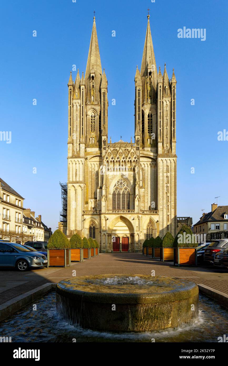 France, Manche, Cotentin Peninsula, Coutances, Notre Dame de Coutances ...