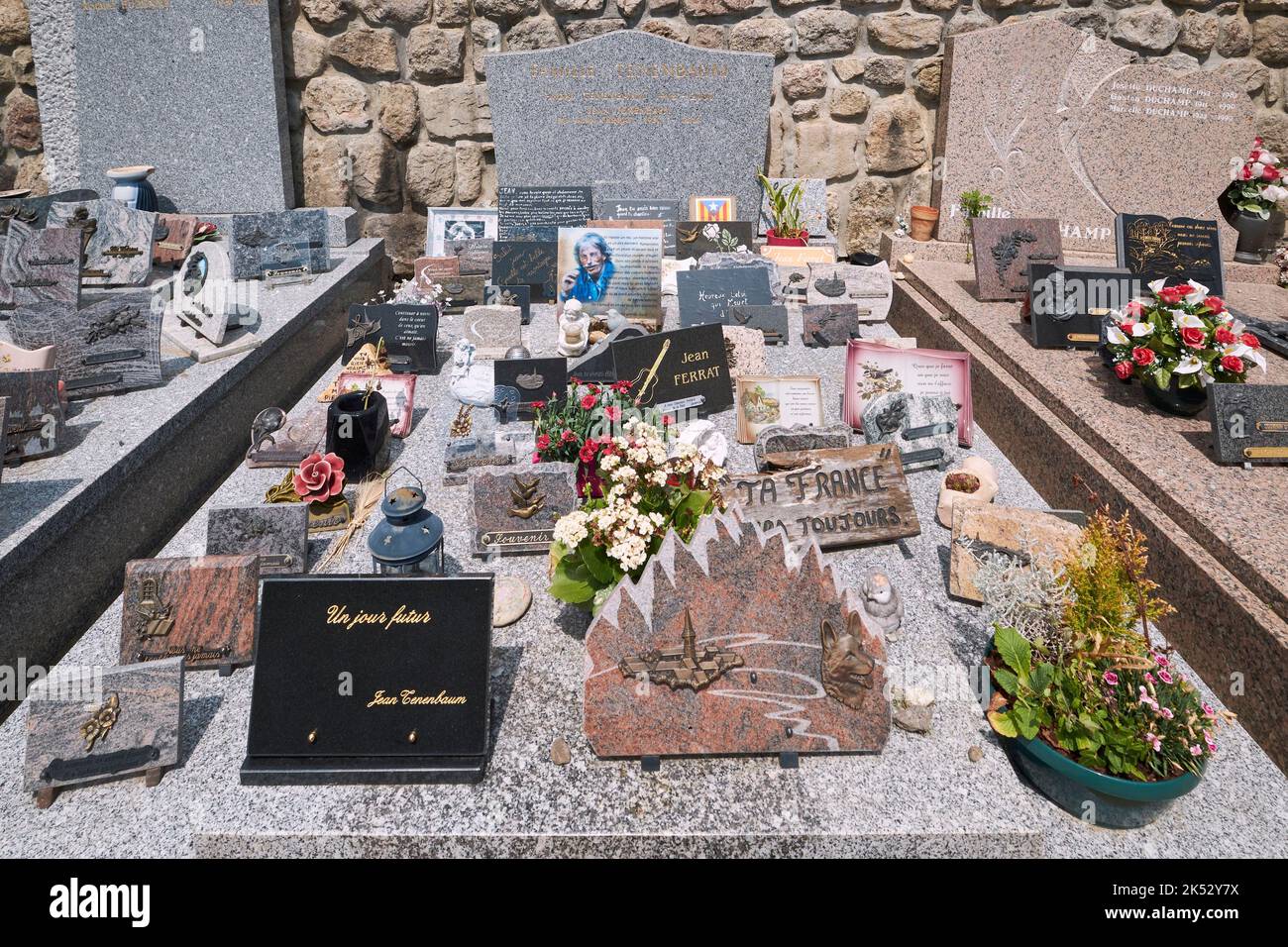 France, Ardeche, Antraigues sur Volane, the Grave of Jean Ferrat born ...