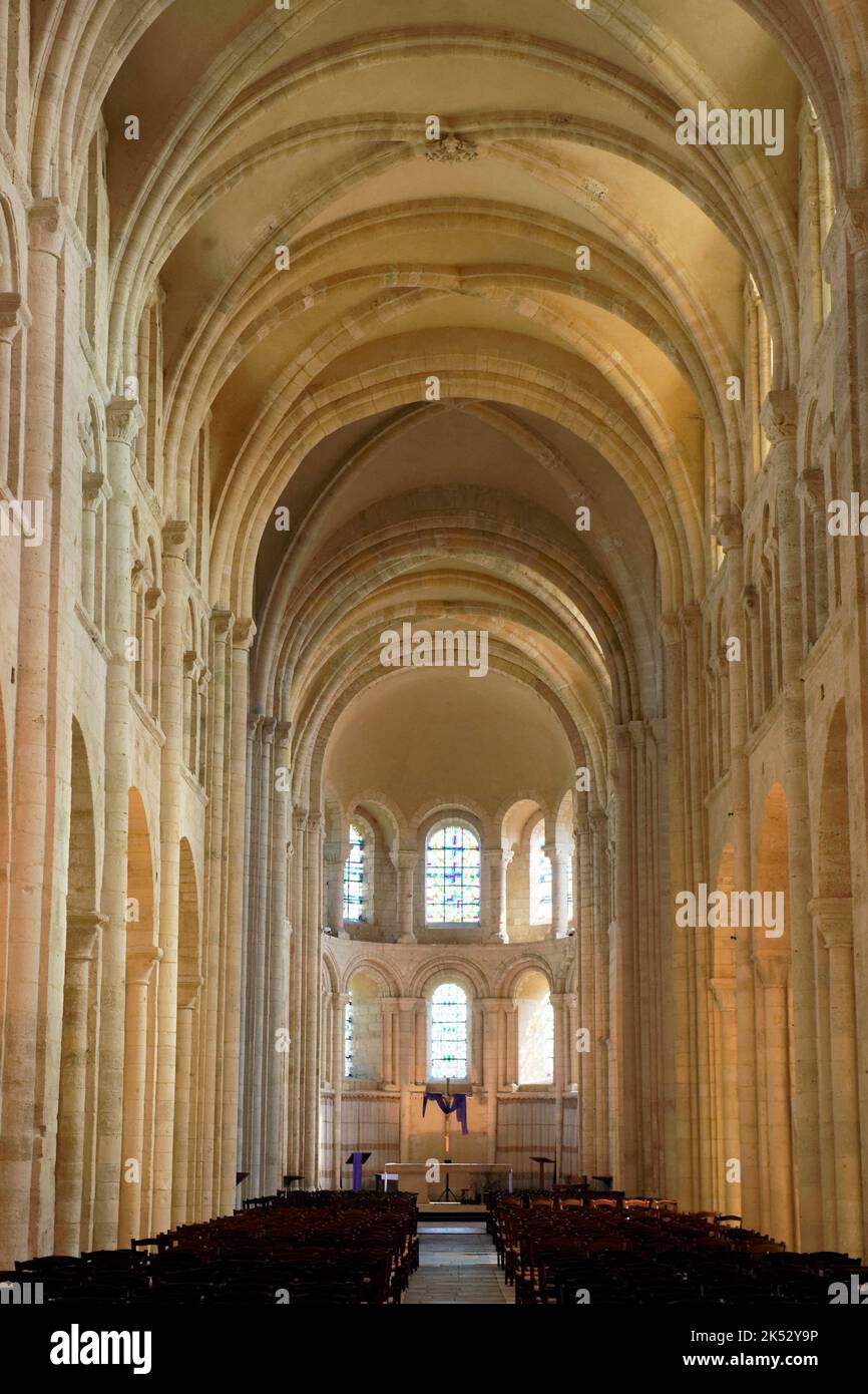 France, Manche, Cotentin Peninsula, Lessay, Sainte Trinite abbey church ...