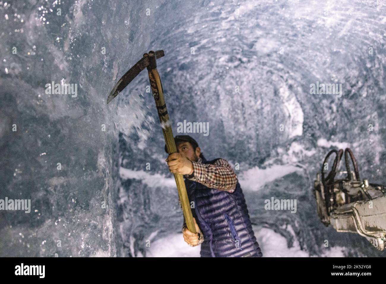 France, Haute Savoie, Chamonix-Mont-Blanc, Mer de Glace cave ...