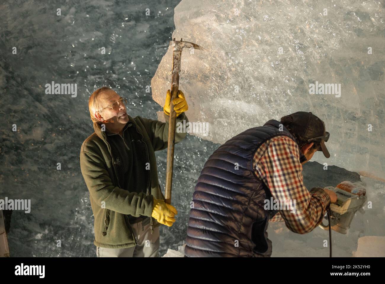 France, Haute Savoie, Chamonix-Mont-Blanc, Montenvers,Sculpture of the ...