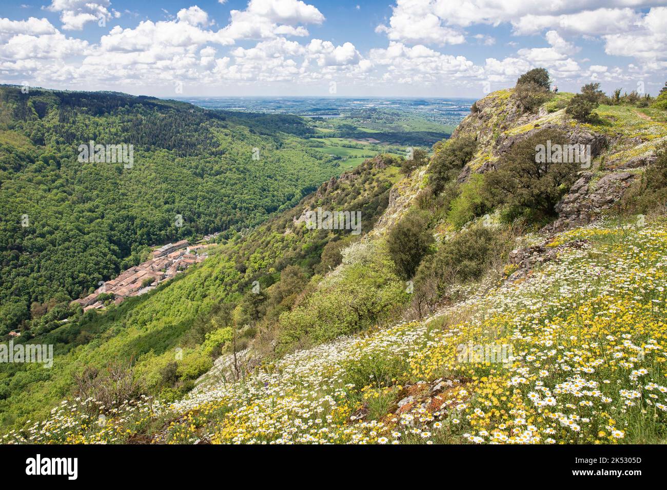 France, Tarn, village of Durfort seen from the Oppidum of Berniquaut ...