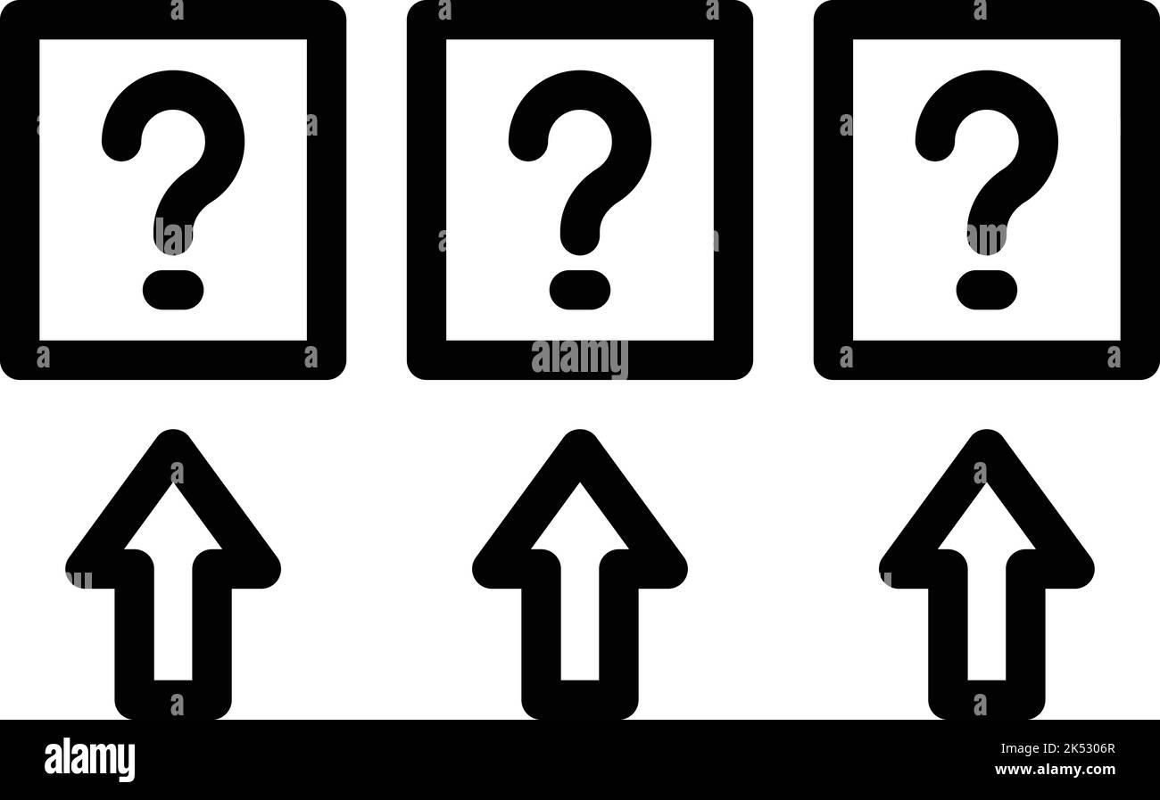 Answer quiz icon outline vector. Exam poster. Show ask test Stock ...