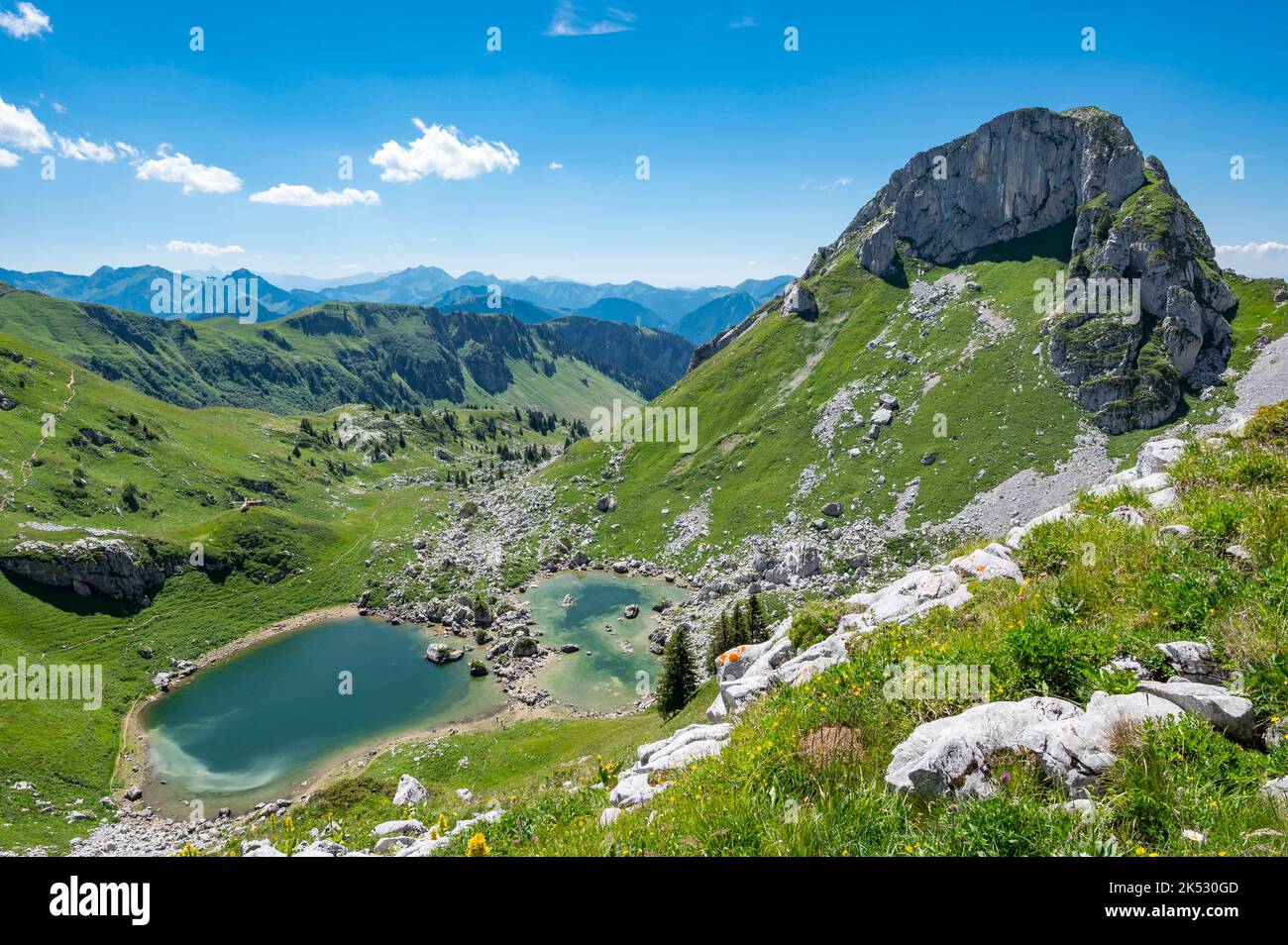 France, Haute Savoie, Chablais massif, geopark, hike to Lake Darbon ...