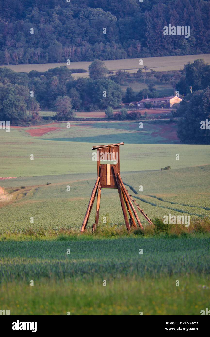 France, Meurthe-et-Moselle, Amance, hunting watchtower for the lookout ...