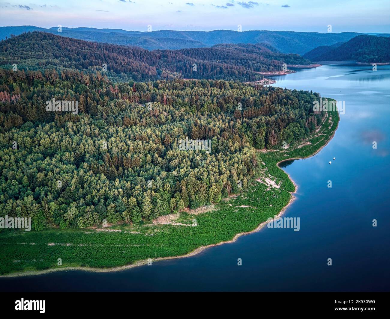 France, Meurthe-et-Moselle, Pierre-Percée, Pierre-Percée lake near ...