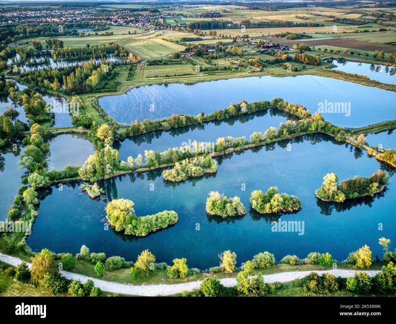 France, Meurthe-et-Moselle, Rosieres aux Salines, succession of ponds ...