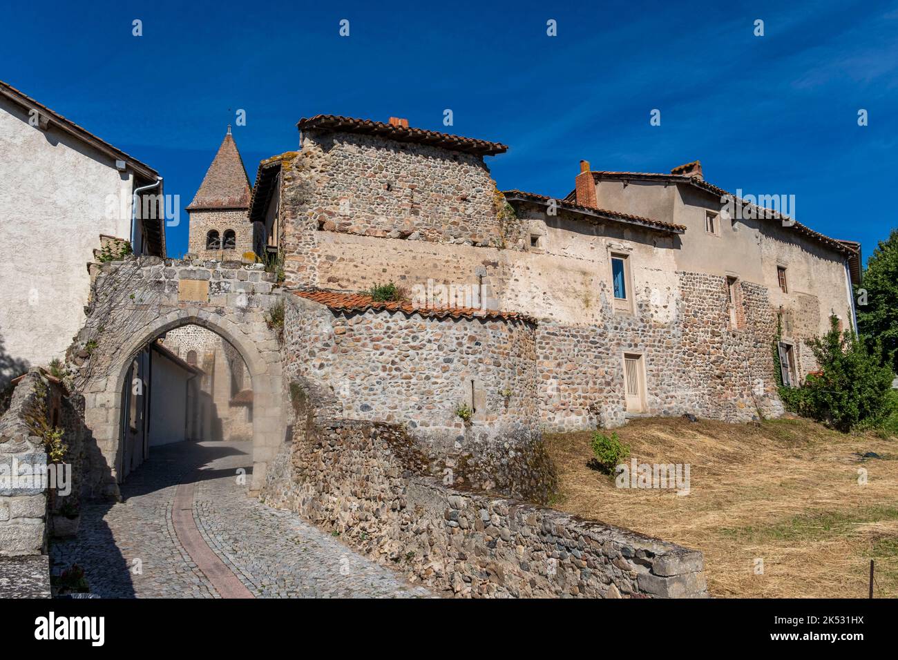 France, Loire, Pommiers en Forez in the Forez plain, the fortifications ...