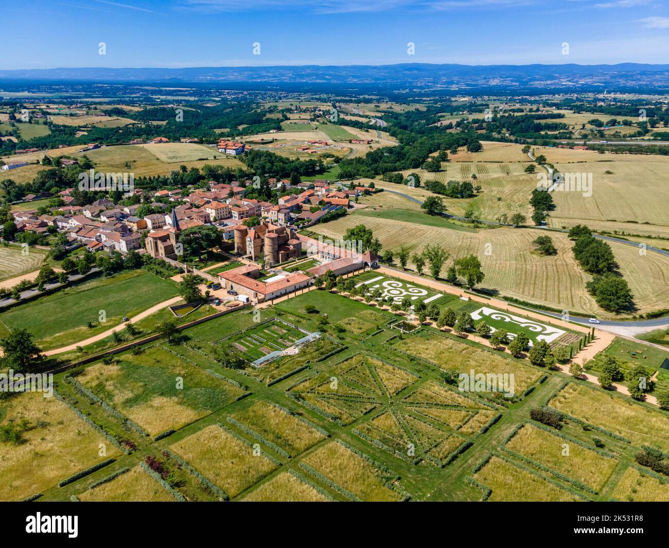 France, Loire, castle of Saint Marcel de Felines, plaine du Forez ...