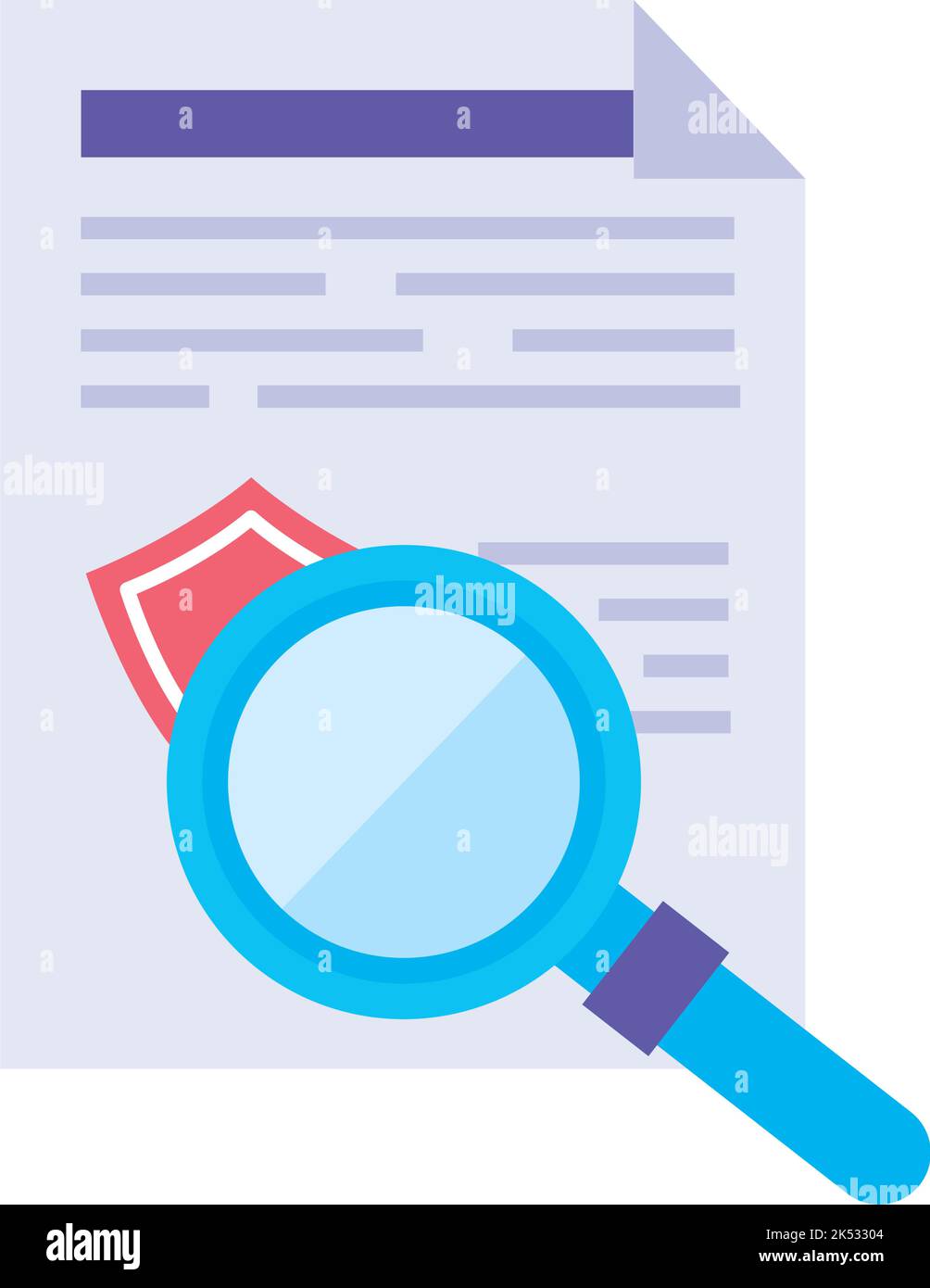 magnifying glass with document icon Stock Vector Image & Art - Alamy