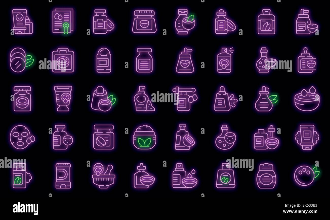 Coconut cosmetics icons set outline vector. Milk oil. Butter drop ...