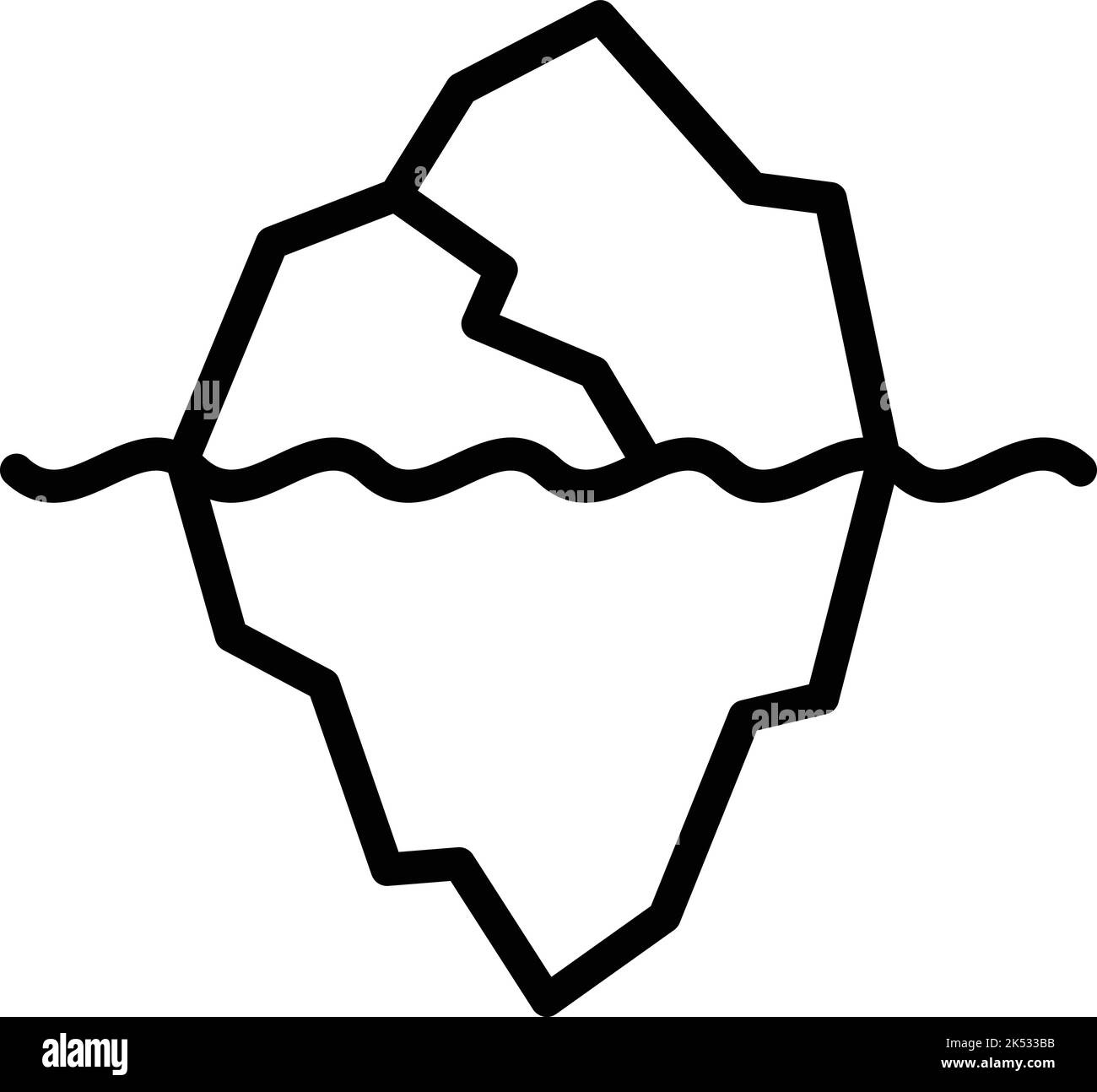 Huge iceberg icon outline vector. Glacier underwater. Water sea Stock ...