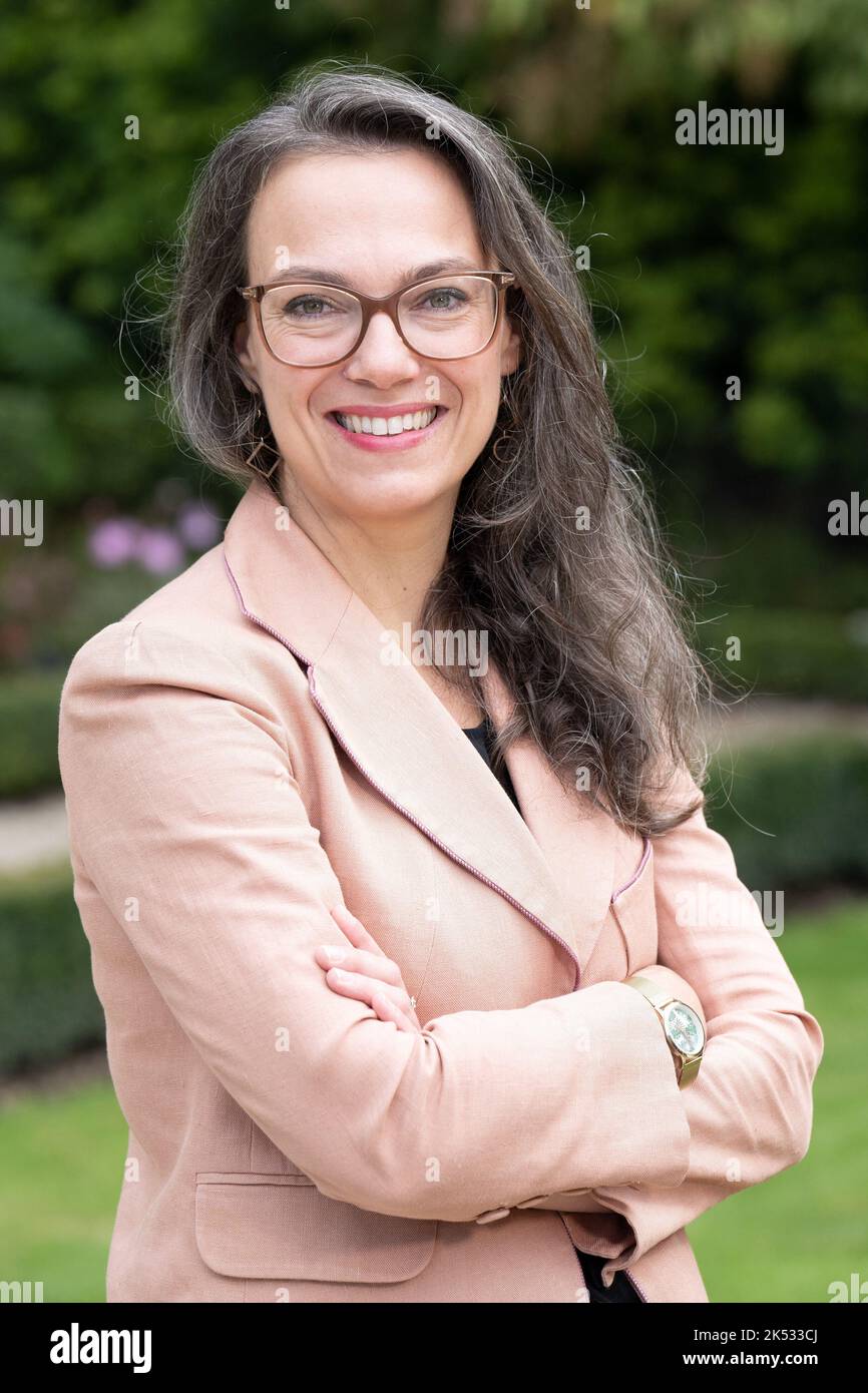 Deputy of the group MODEM, Mathilde Desjonqueres poses during a session ...