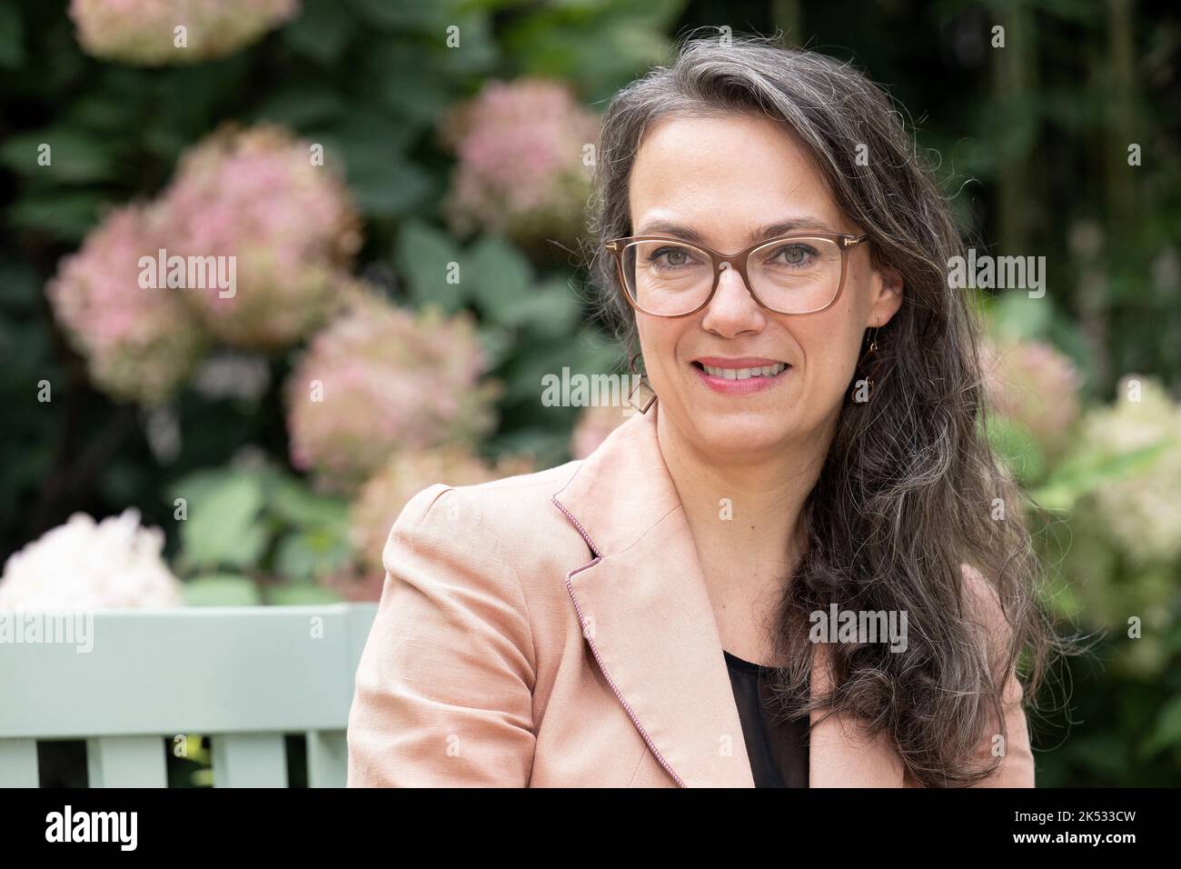Deputy of the group MODEM, Mathilde Desjonqueres poses during a session ...