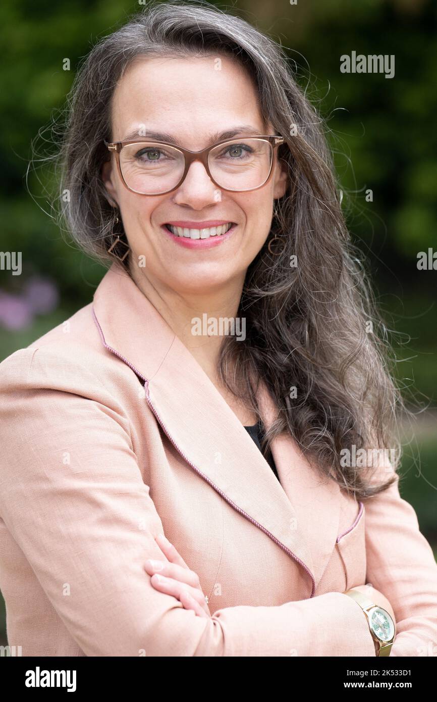 Deputy of the group MODEM, Mathilde Desjonqueres poses during a session ...