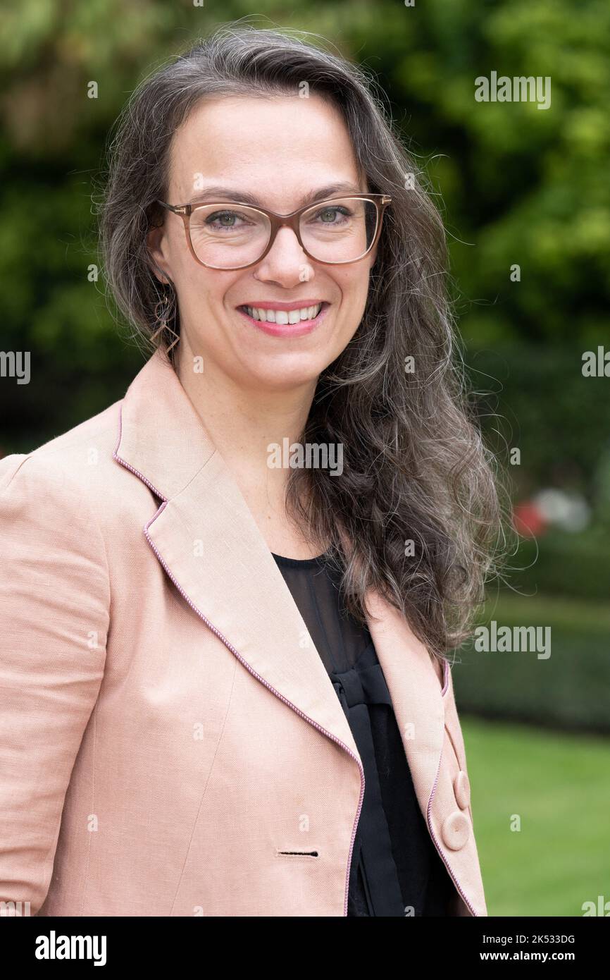 Deputy of the group MODEM, Mathilde Desjonqueres poses during a session ...