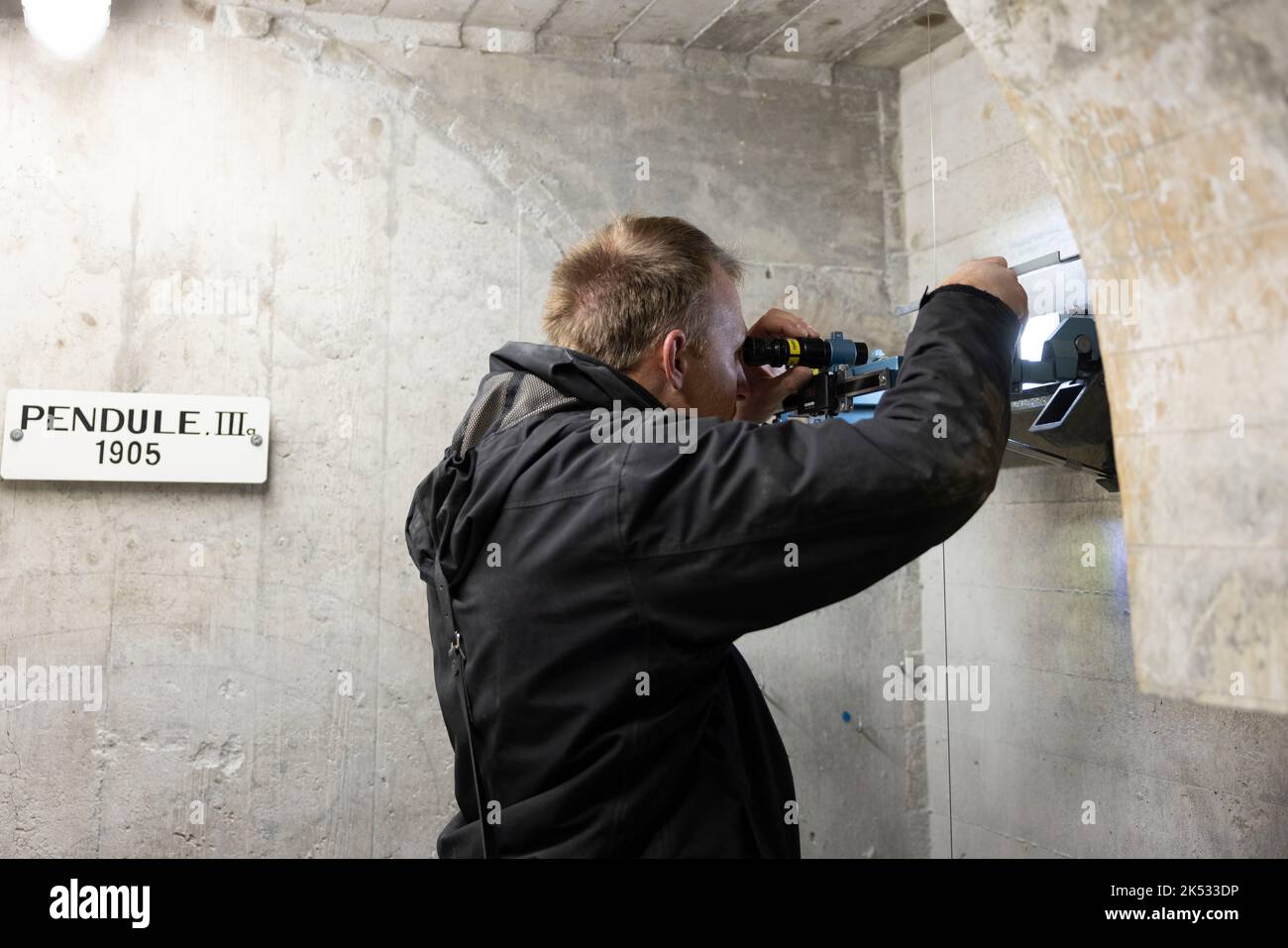 Switzerland, Canton of Valais, Finhault, Emosson dam, inverted pendulum ...